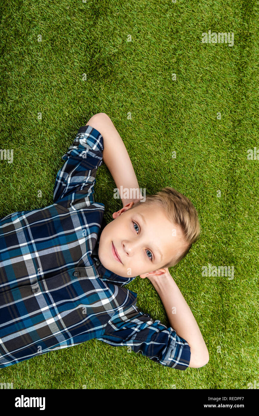 Top view cute schoolboy hi-res stock photography and images - Alamy