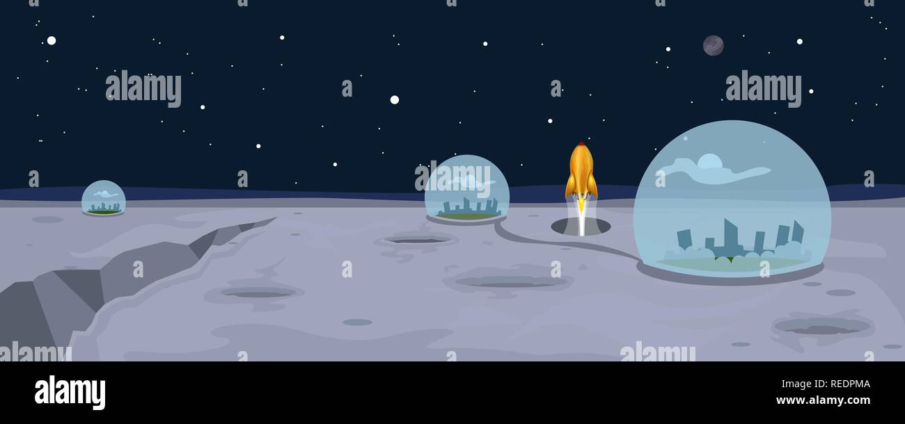 Moon Landscape Background Stock Vector Image & Art - Alamy