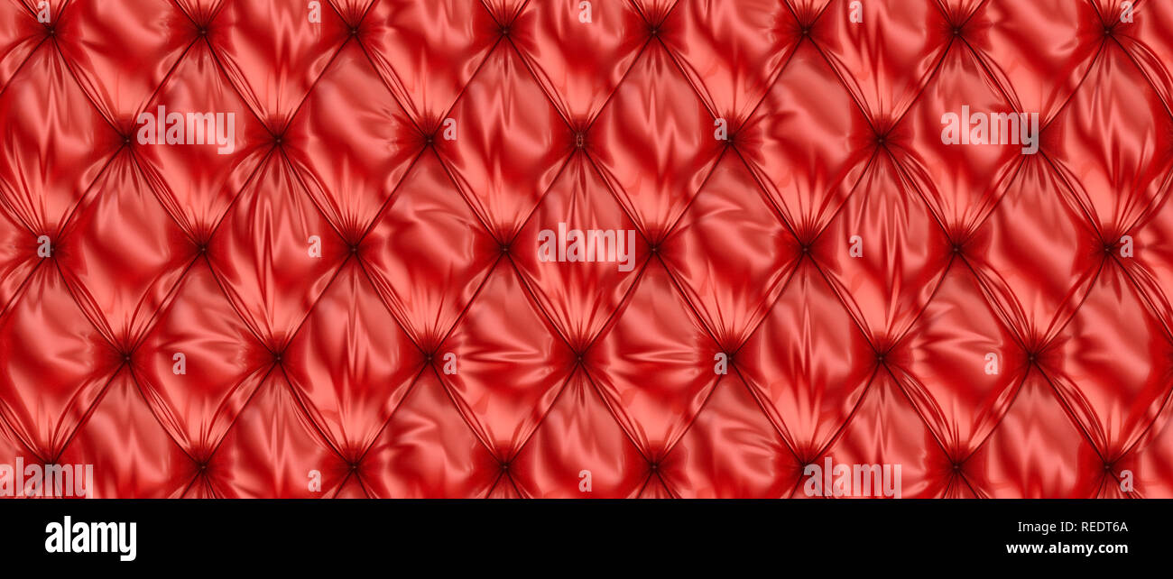 3d rendering image of red leather tufted background Stock Photo - Alamy