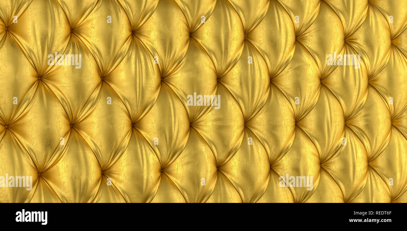 3d rendering image of golden tufted background Stock Photo - Alamy