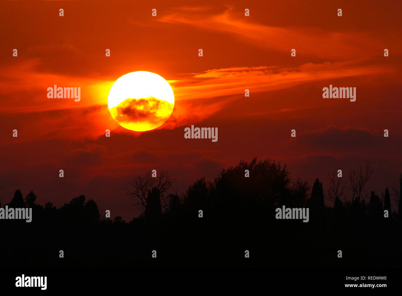 image of a sunset with the sun isolated Stock Photo - Alamy