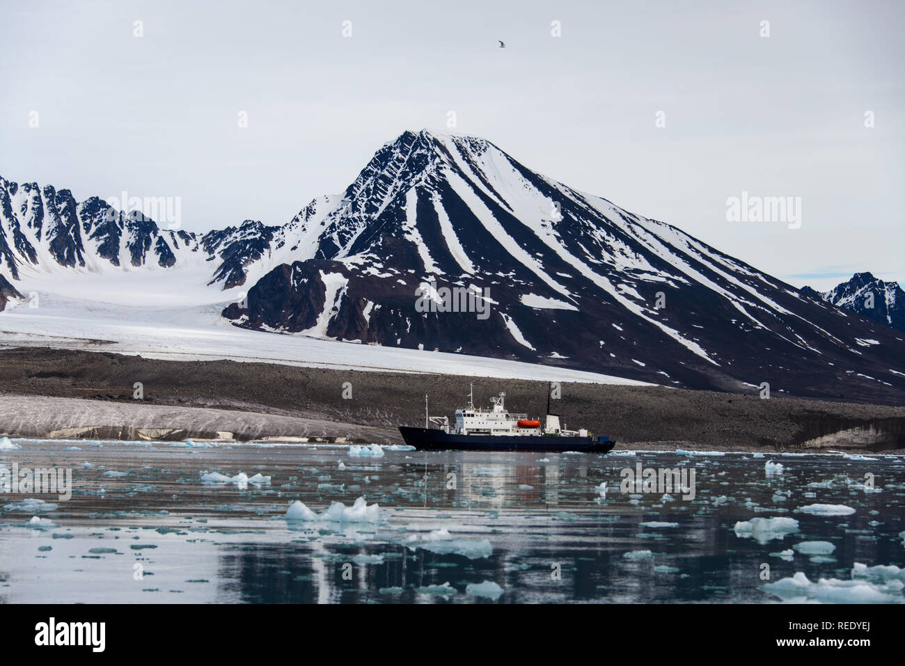 Expedition vessel in Svalbard Stock Photo - Alamy
