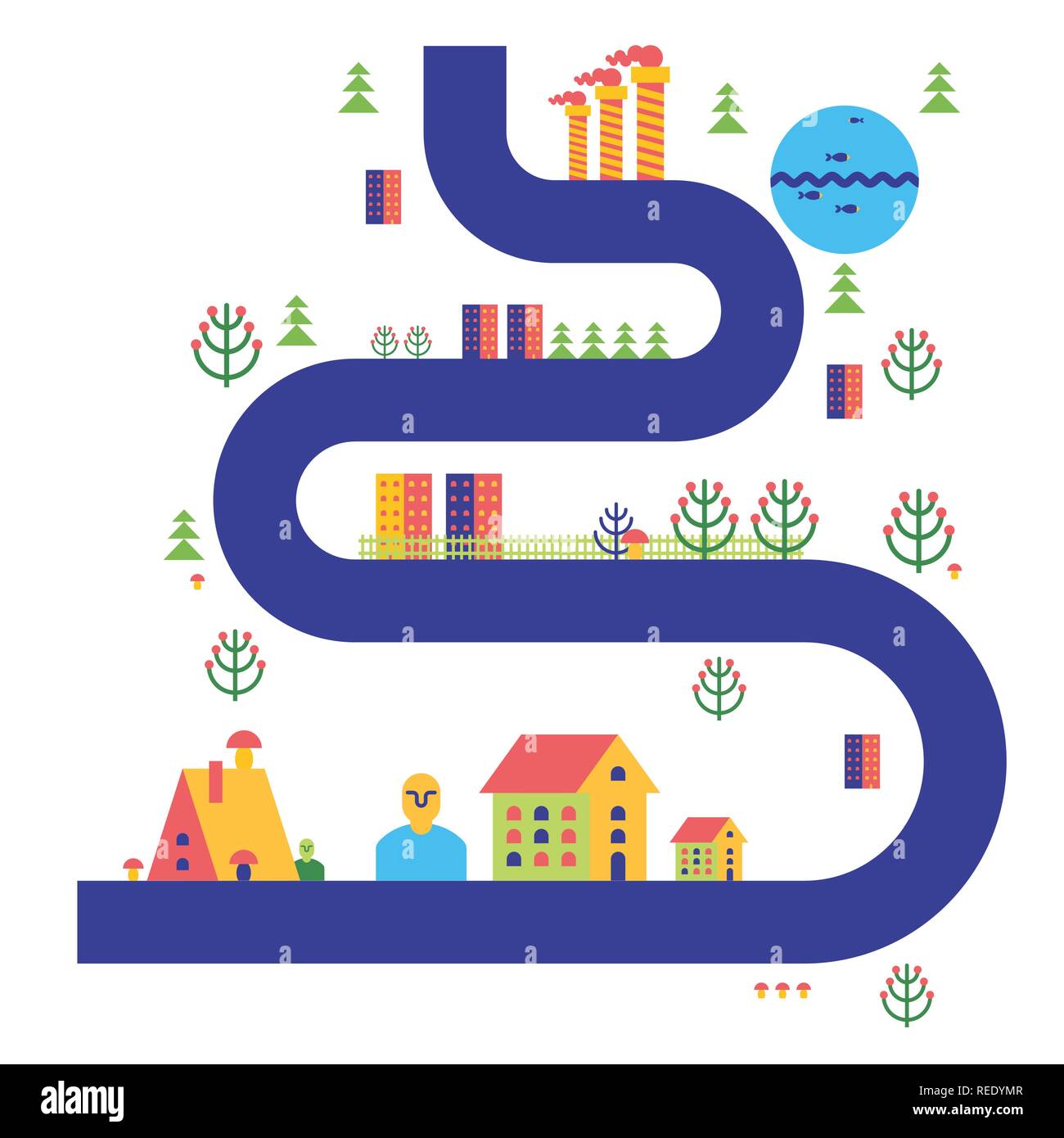 Car in forest road Cut Out Stock Images & Pictures - Alamy