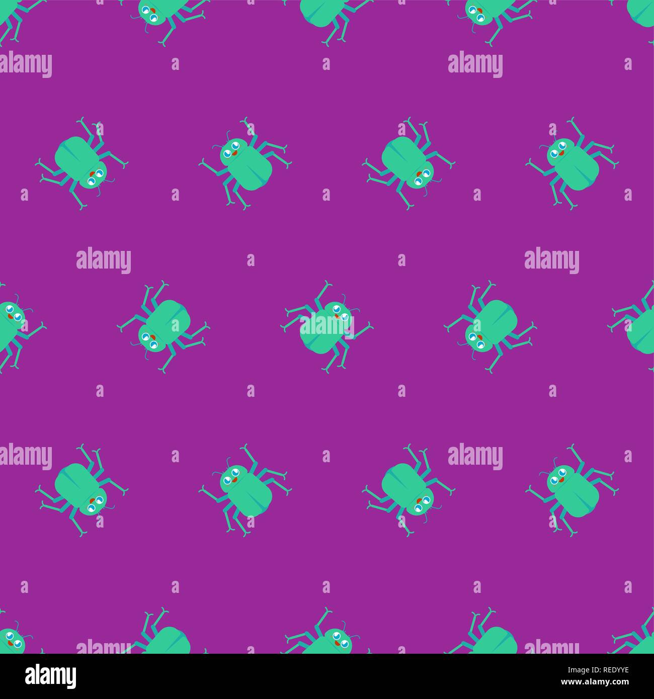 Beetle Pattern Seamless Bug Insect Background Vector Illustration
