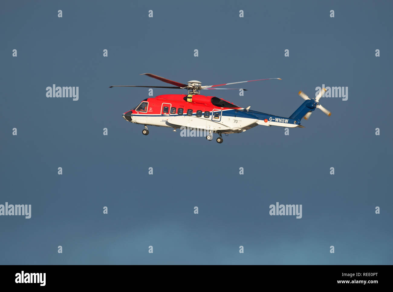 Sikorsky S-92A Helibus returning to Aberdeen Dyce Heliport after a ...