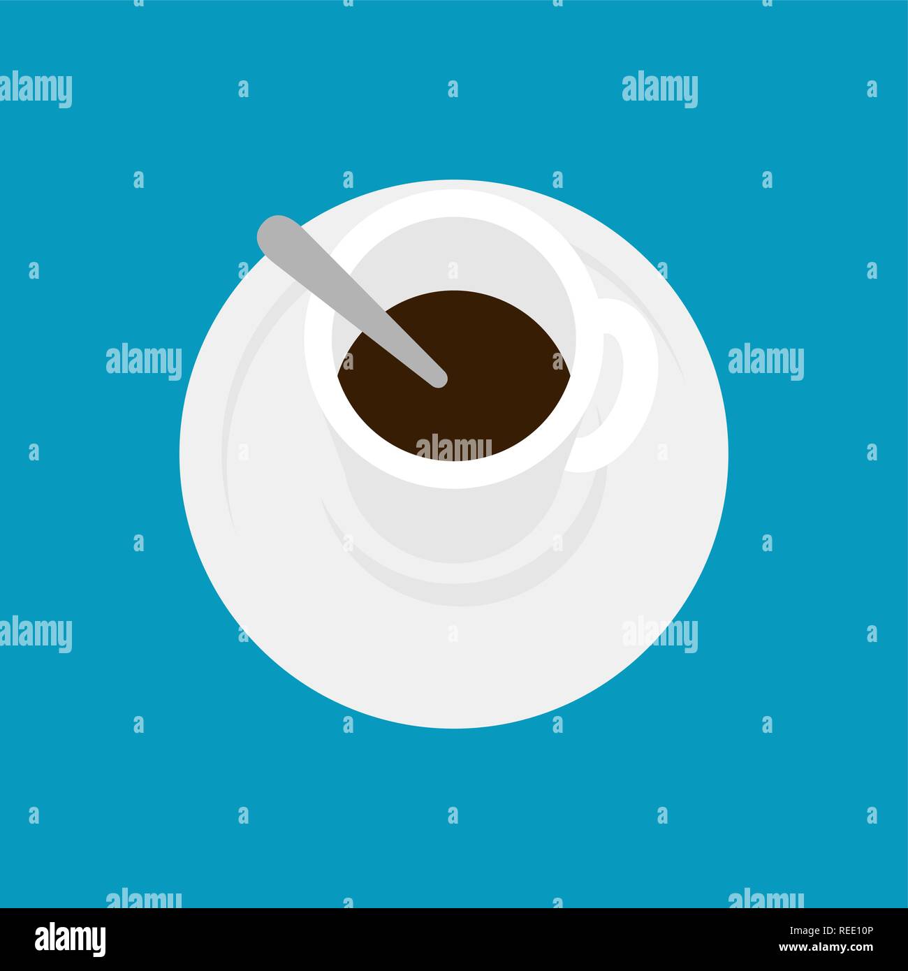 Coffee mug Top view isolated. Vector illustration Stock Vector Image ...
