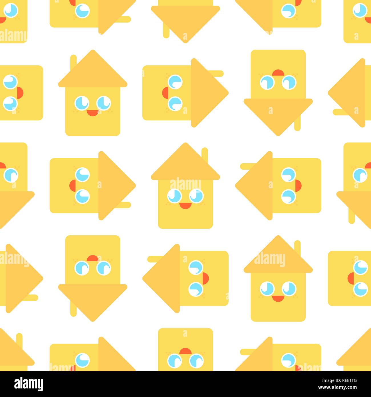 Cute house pattern. funny home cartoon style background. Baby cloth ...