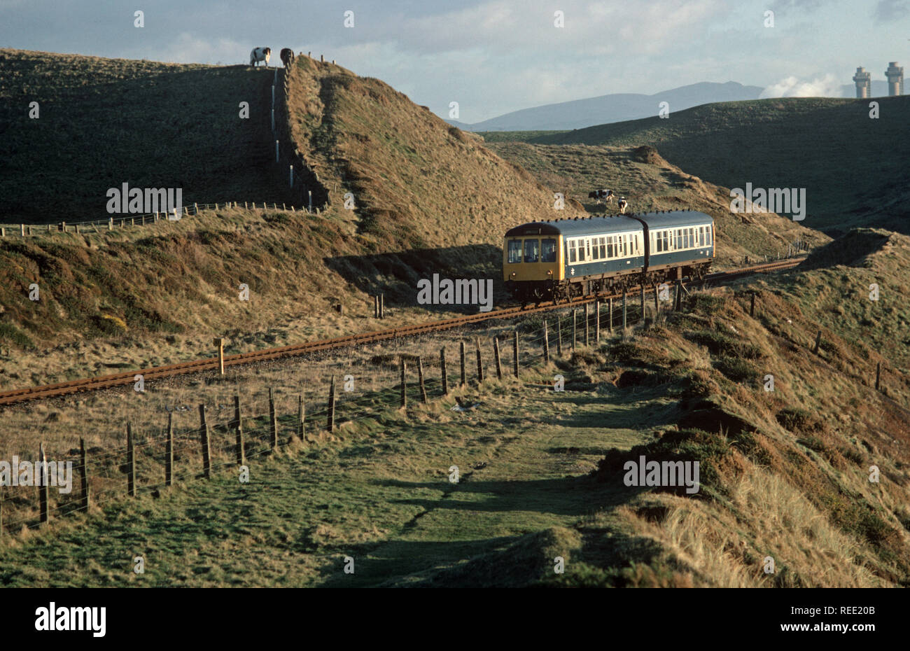 British Rail Diesel Multiple Unit train beyond the Sellafield nuclear ...