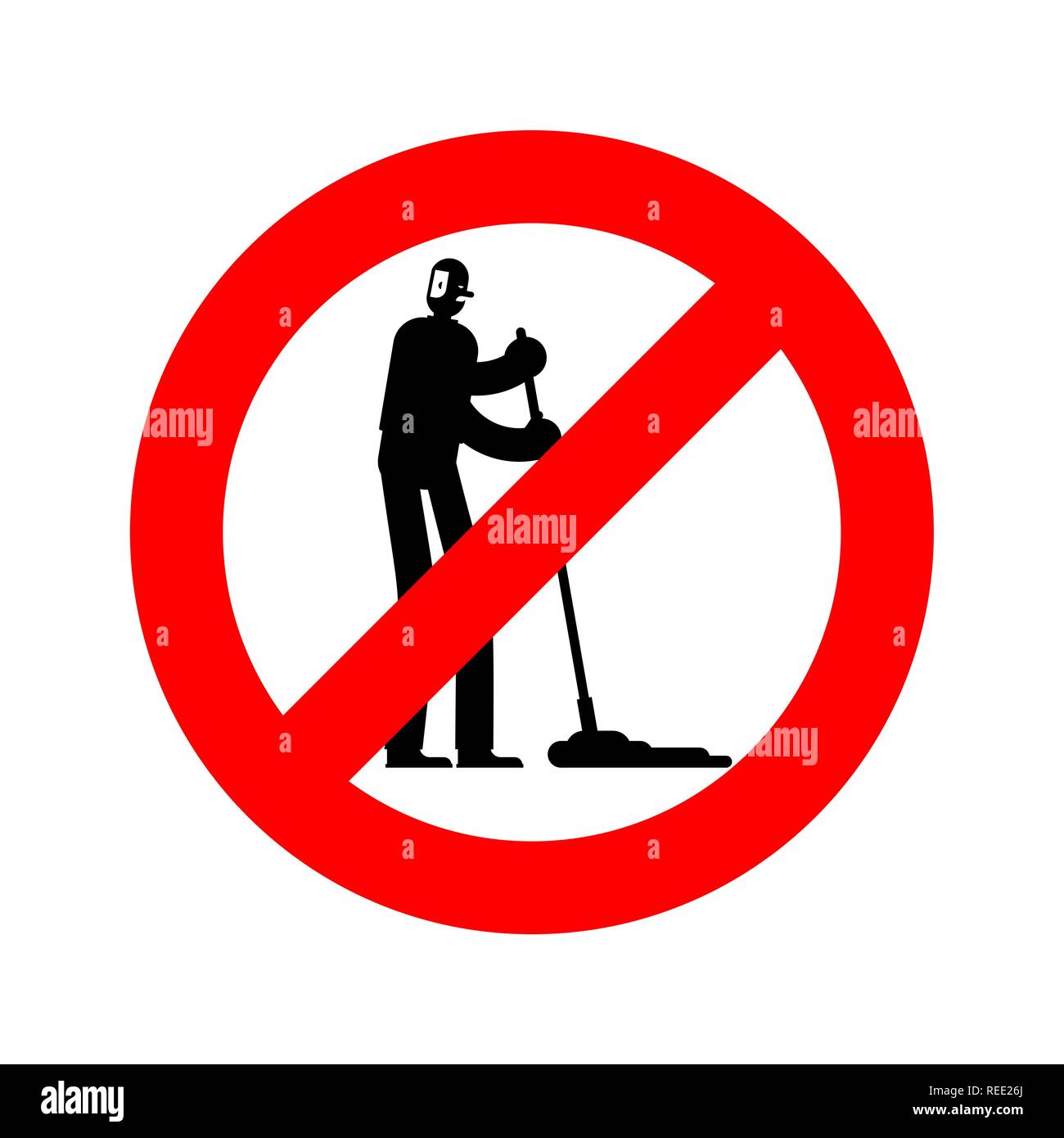 Stop janitor. Ban cleaner. Red prohibitory sign not Stock Vector Image ...