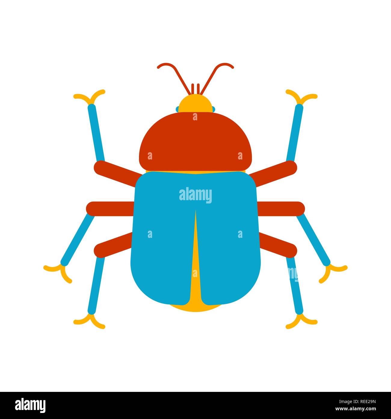 Beetle cartoon isolated. bug Insect on white background. vector ...