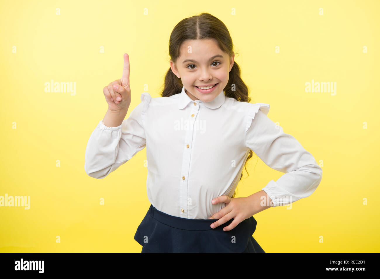 good idea. little girl has an idea. she got an idea. perfect idea of ...