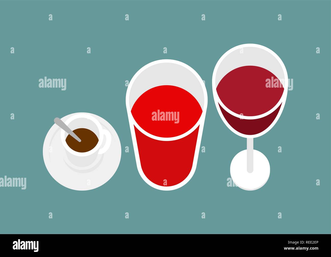 Hot drinks top view Stock Vector Images - Alamy