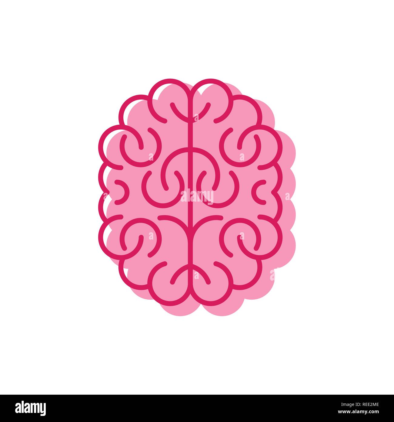 Brain icon linear style. Brains sign. vector symbol Stock Vector Image ...