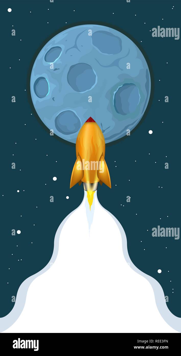 Rockets flying moon Stock Vector Images - Alamy