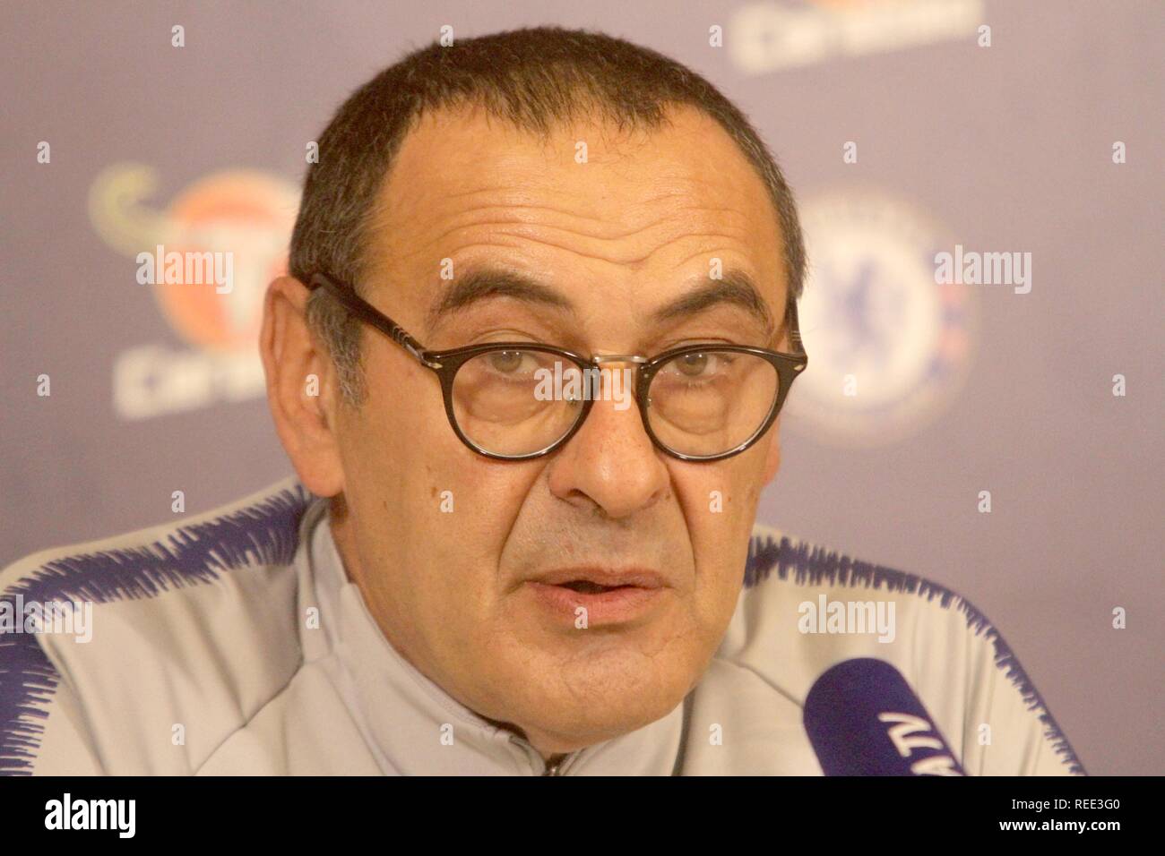 Marizio Saari attends a Chelsea F.C. press conference at their Cobham ...