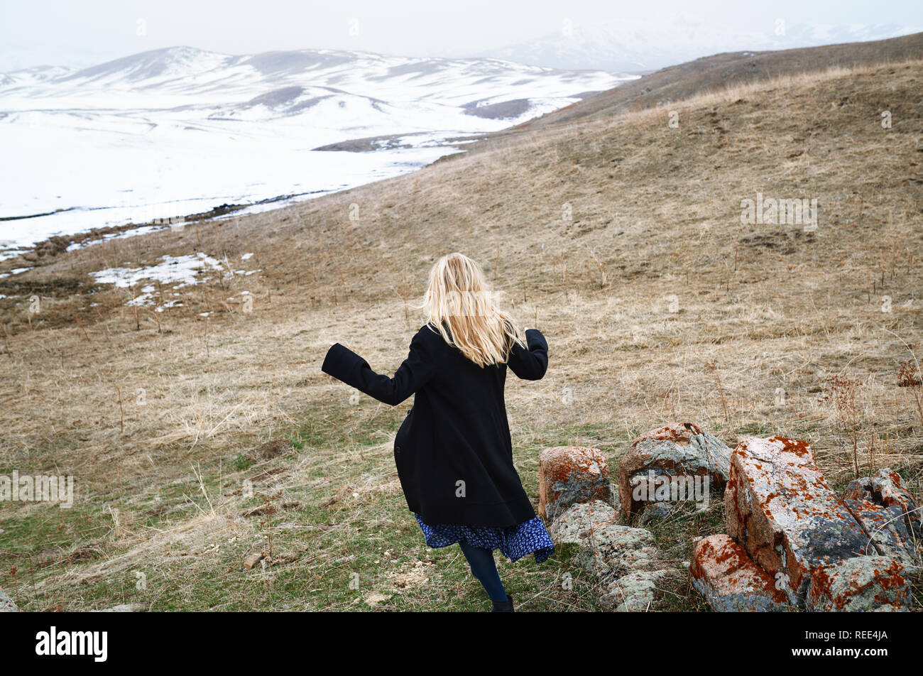 Female running back view full length hi-res stock photography and ...