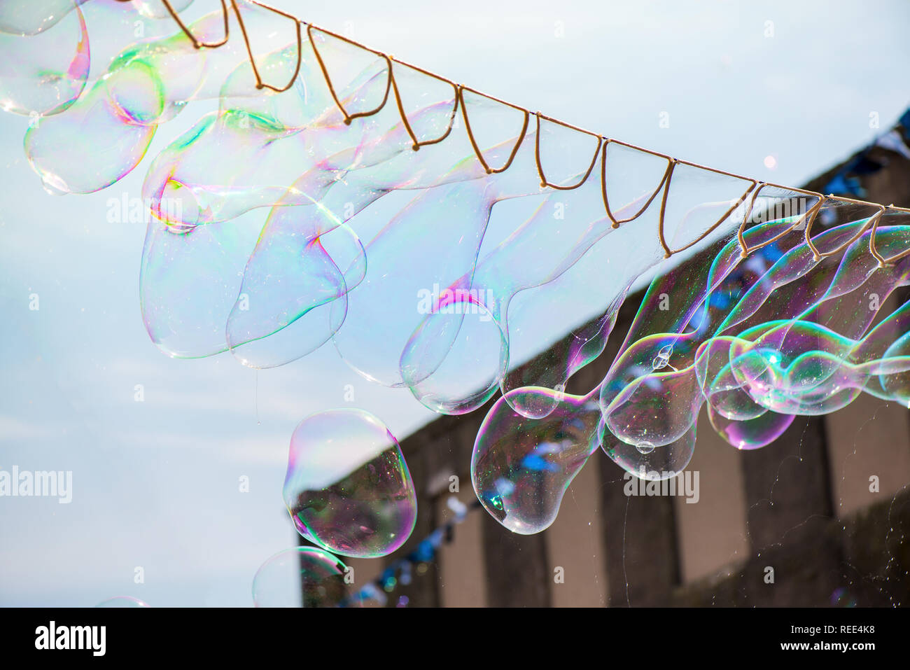 Clown blowing bubbles hi-res stock photography and images - Alamy