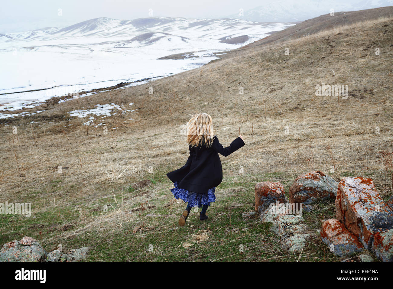 Female running back view full length hi-res stock photography and ...