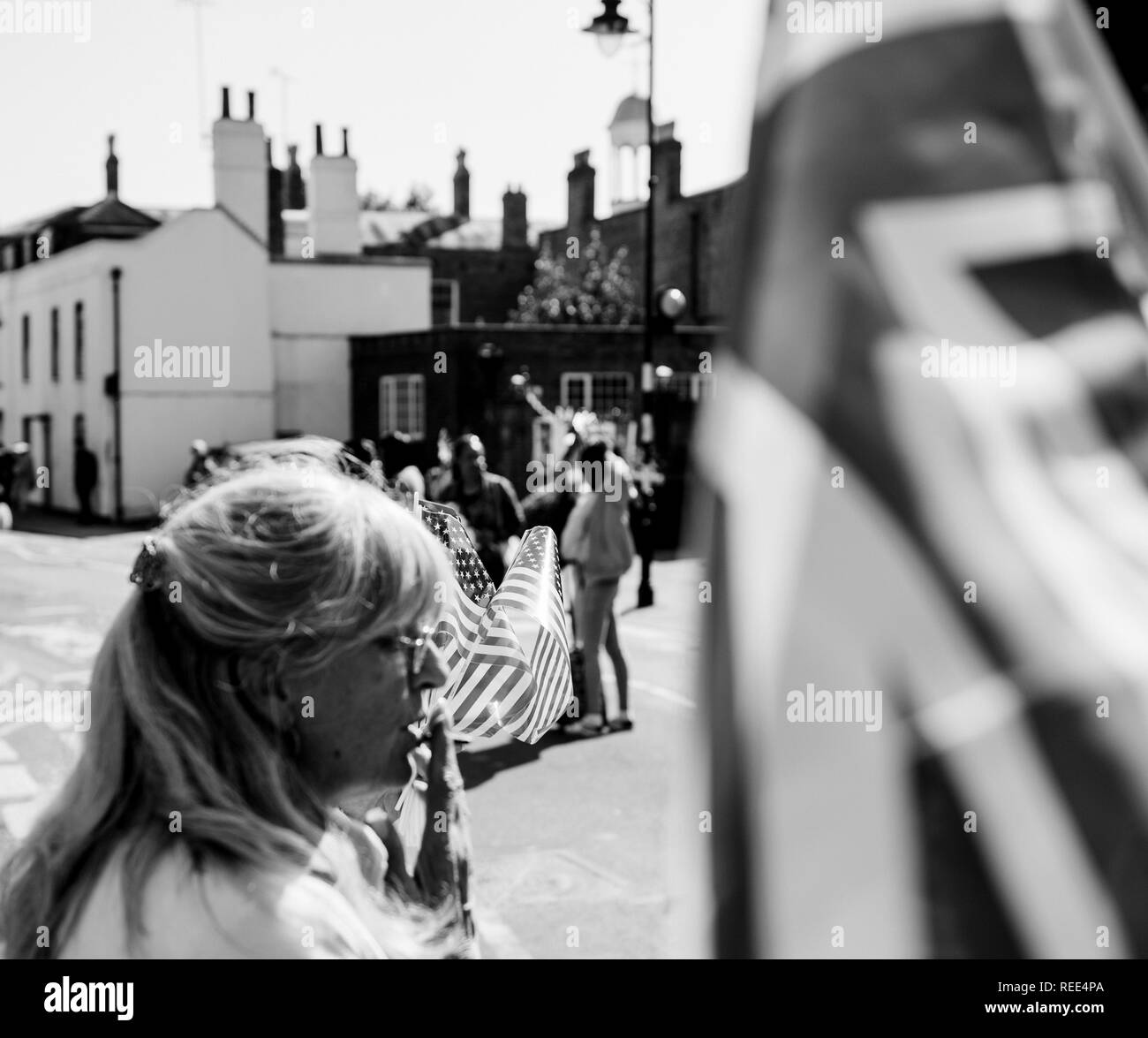American british flags in Black and White Stock Photos & Images - Alamy