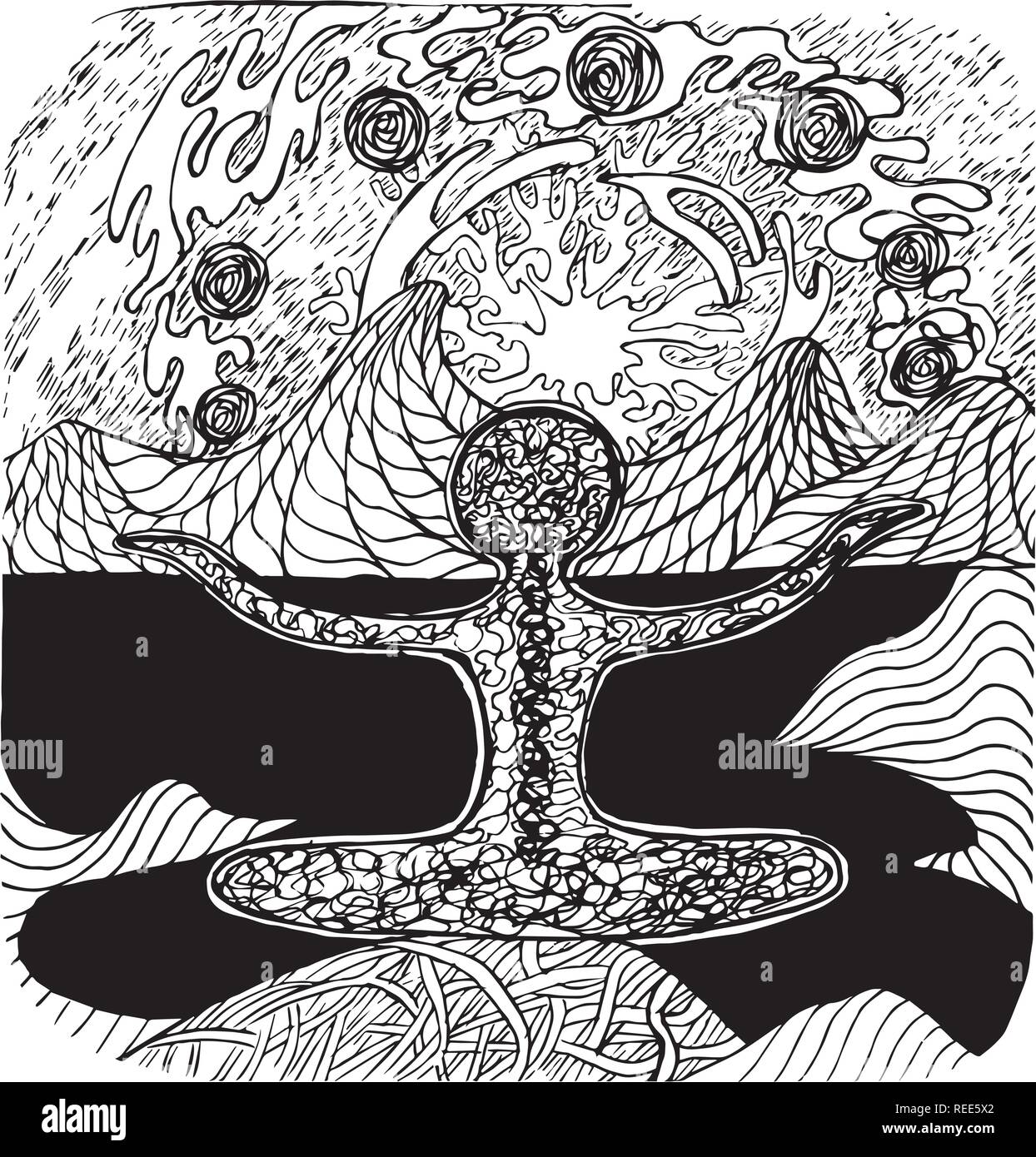 Trippy Nature Drawing