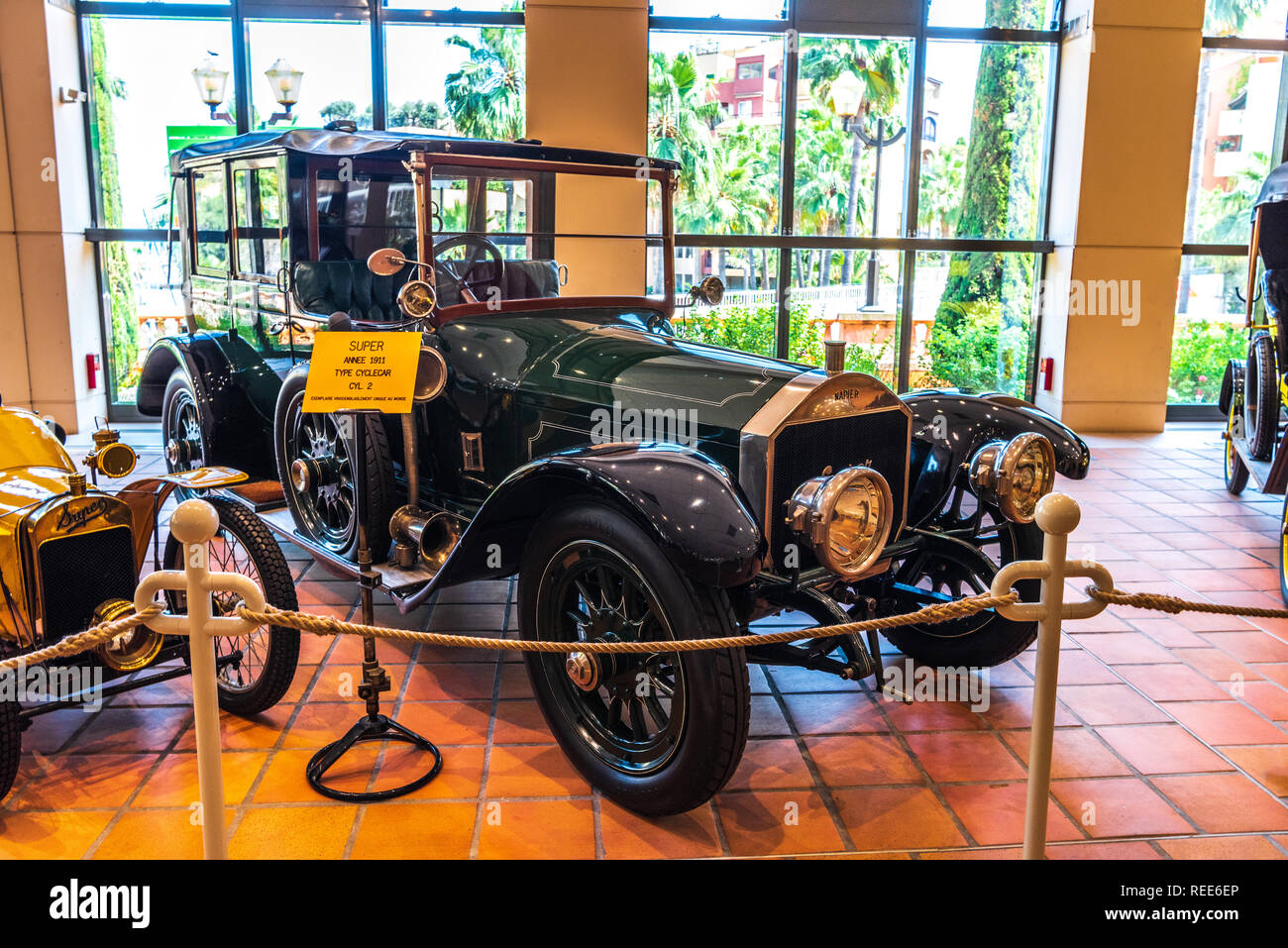 FONTVIEILLE, MONACO - JUN 2017: green NAPIER in Monaco Top Cars ...