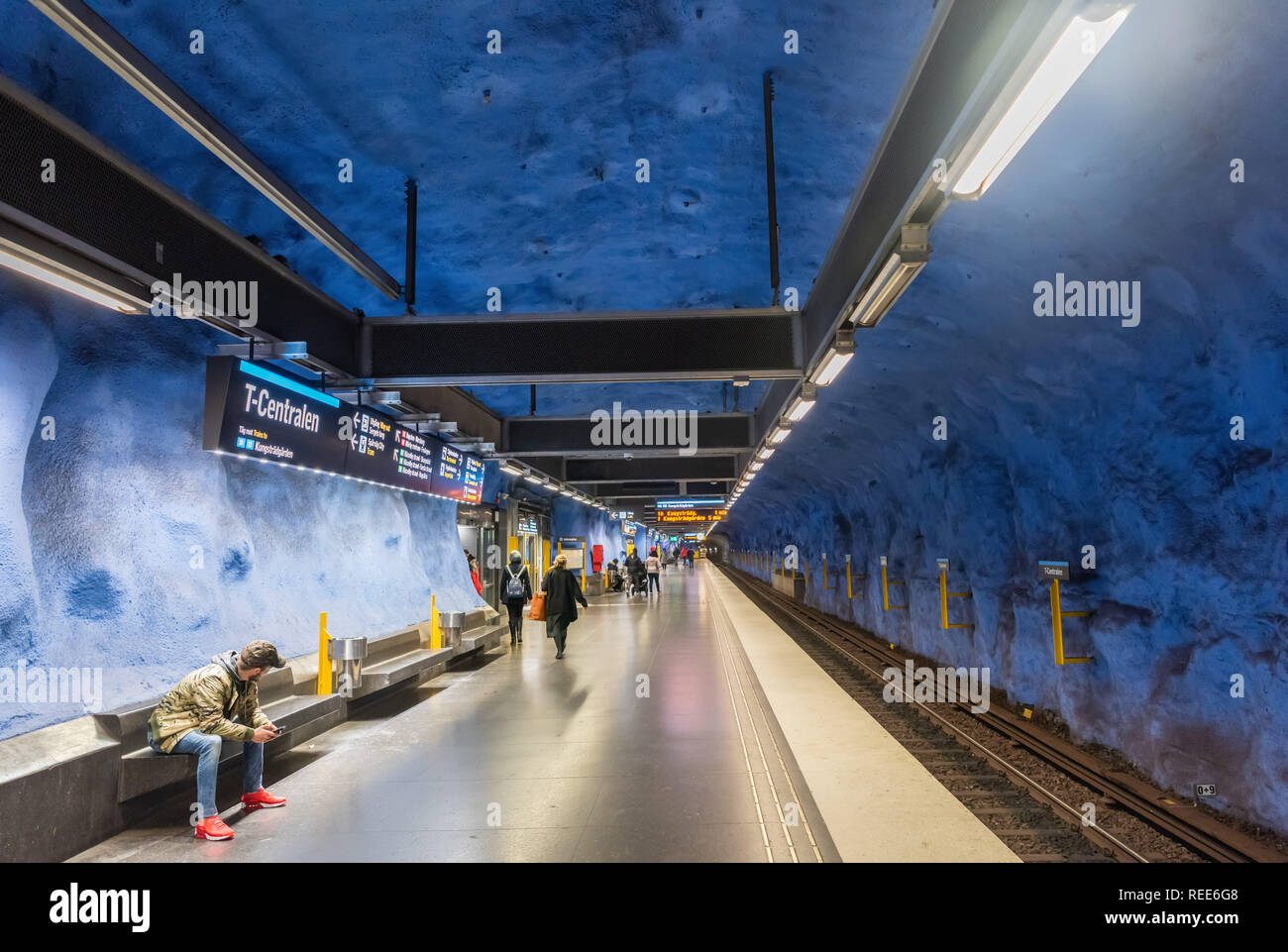Stockholm, Sweden - November 19, 2018. Interior view of T-Centralen ...