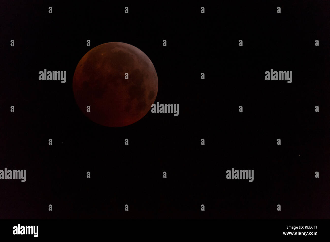 beautiful red full moon eclipse January 2019 in switzerland Stock Photo ...