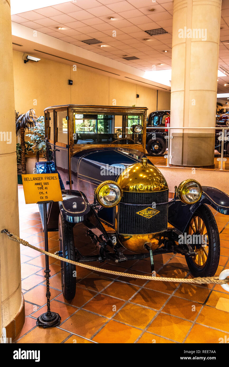 FONTVIEILLE, MONACO - JUN 2017: dark blue BELANGER FRERES A1 1921 in ...