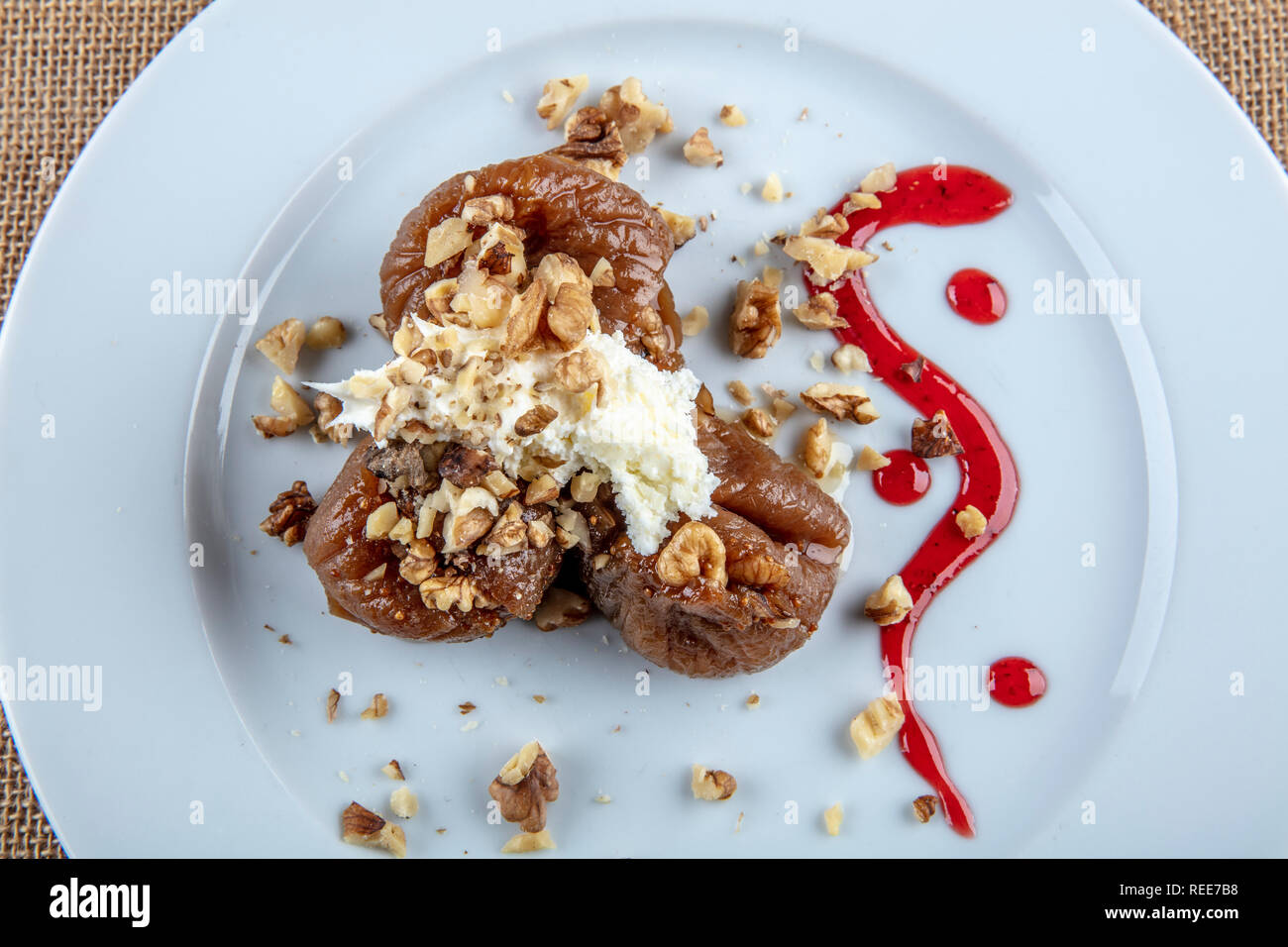 Traditional Turkish fig dessert Stock Photo - Alamy