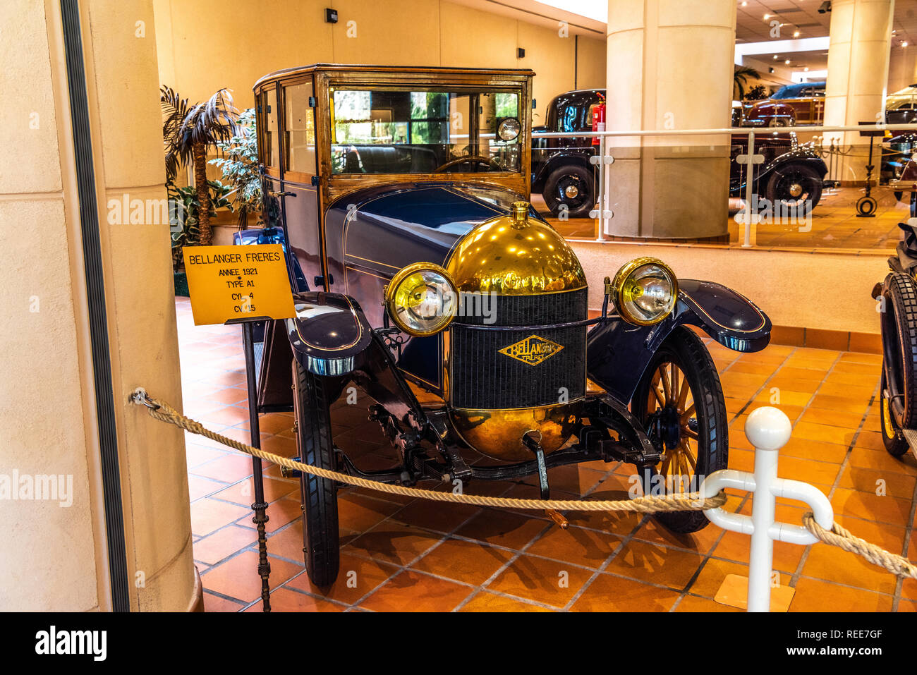 FONTVIEILLE, MONACO - JUN 2017: dark blue BELANGER FRERES A1 1921 in ...