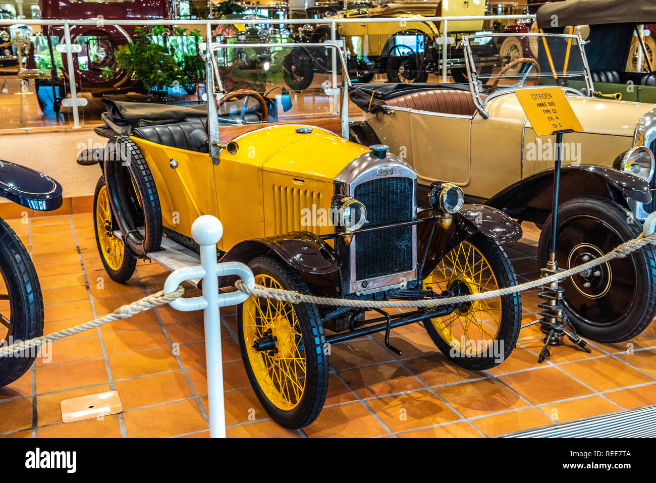 FONTVIEILLE, MONACO - JUN 2017: yellow PEUGEOT in Monaco Top Cars ...