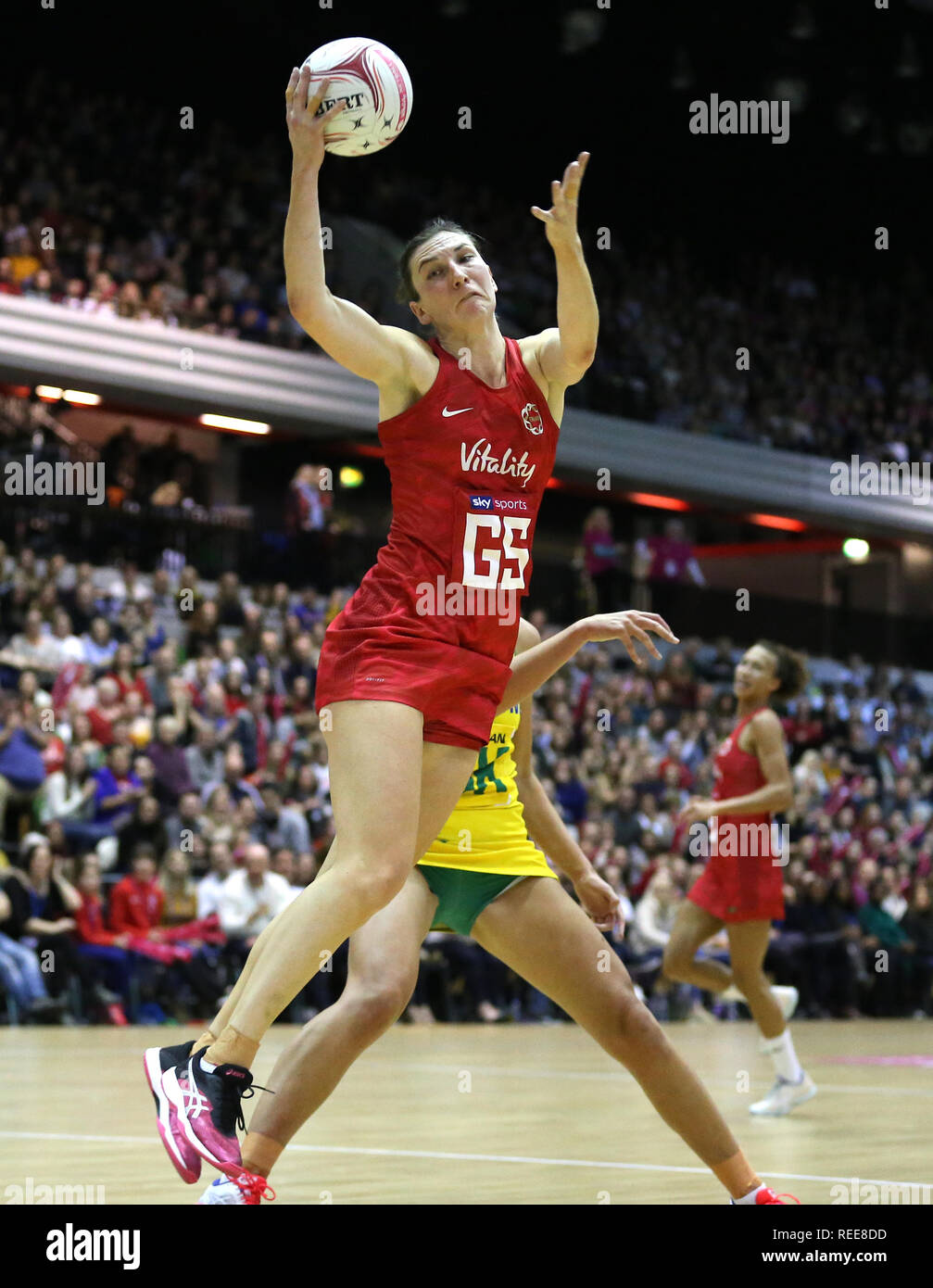 England Vitality Roses Rachel Dunn in action against the Australian ...