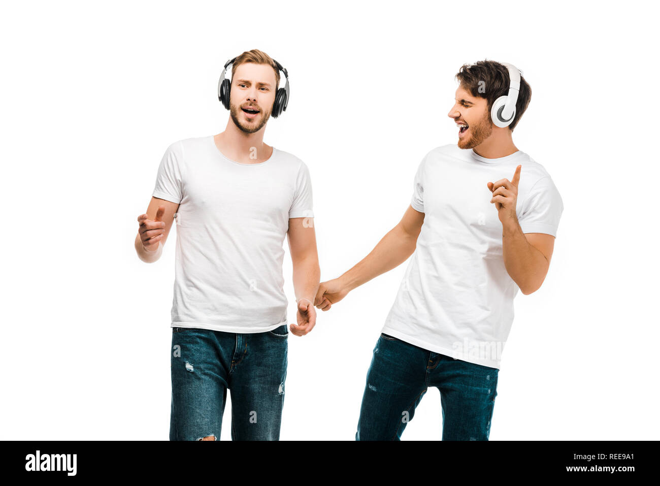 Young men singing Cut Out Stock Images & Pictures - Alamy