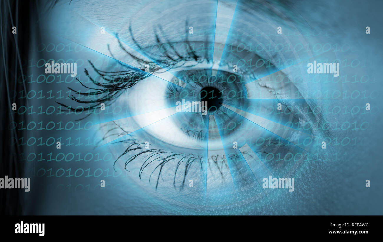 Eye viewing digital information. Conceptual image Stock Photo - Alamy