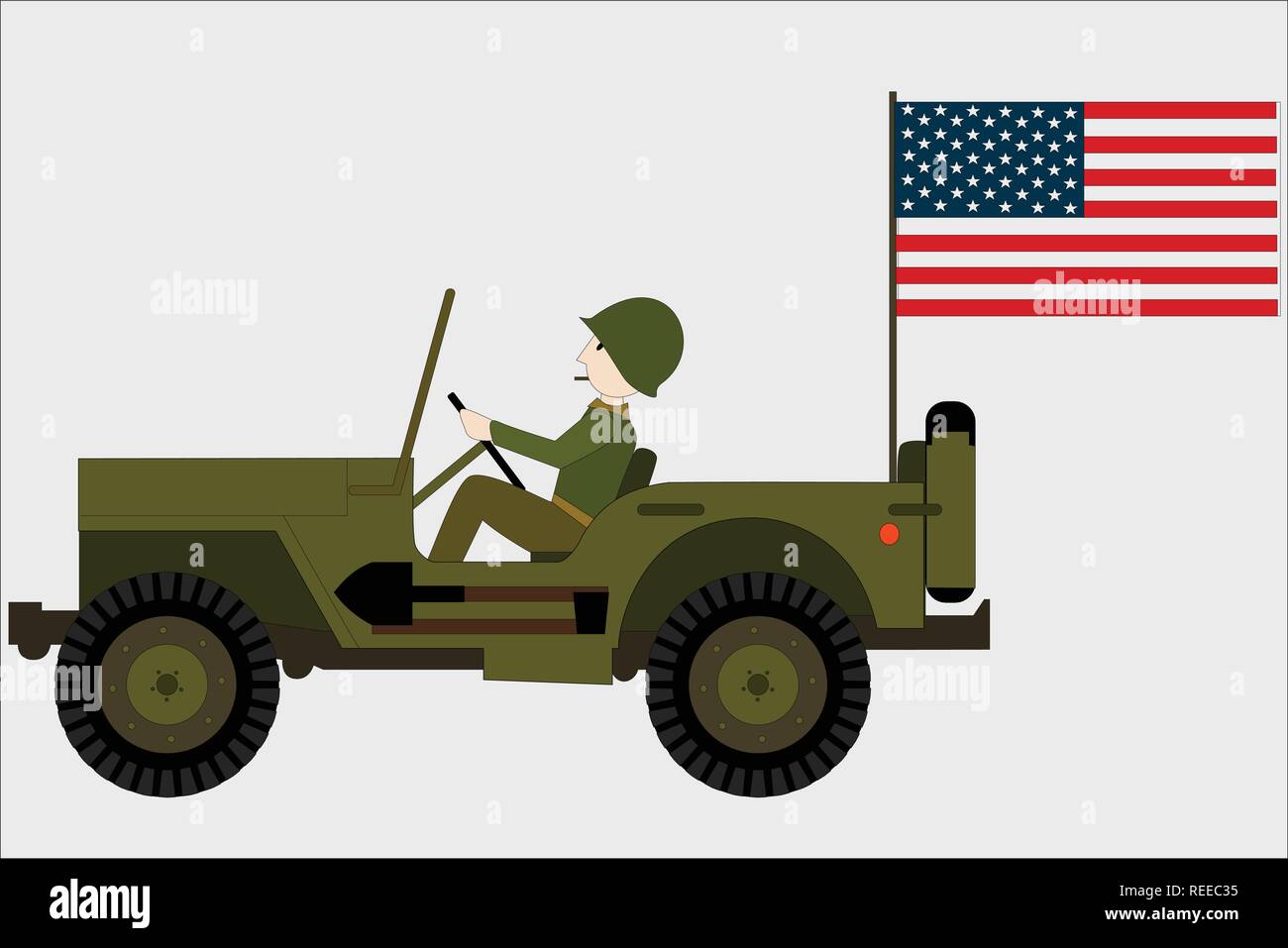 Ww2 willys jeep Stock Vector Images - Alamy