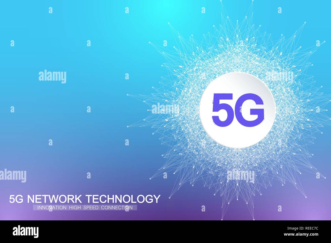 5G network wireless system and internet connection background. 5G ...