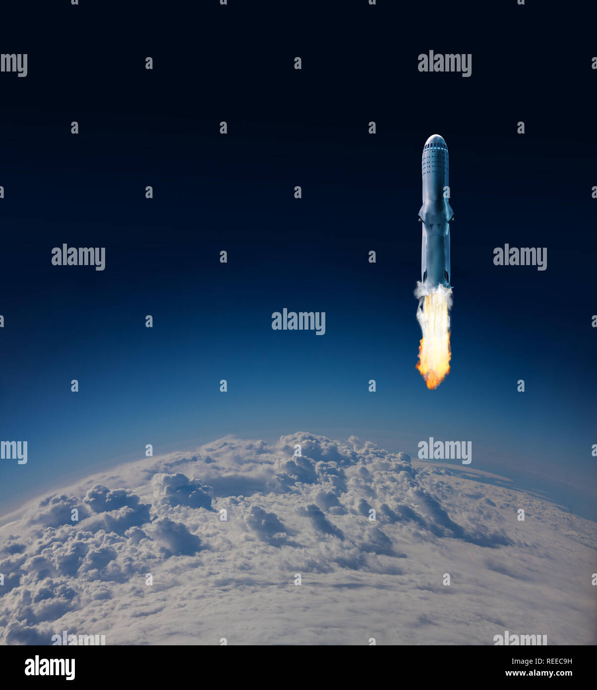 Rocket ship flame hi-res stock photography and images - Alamy