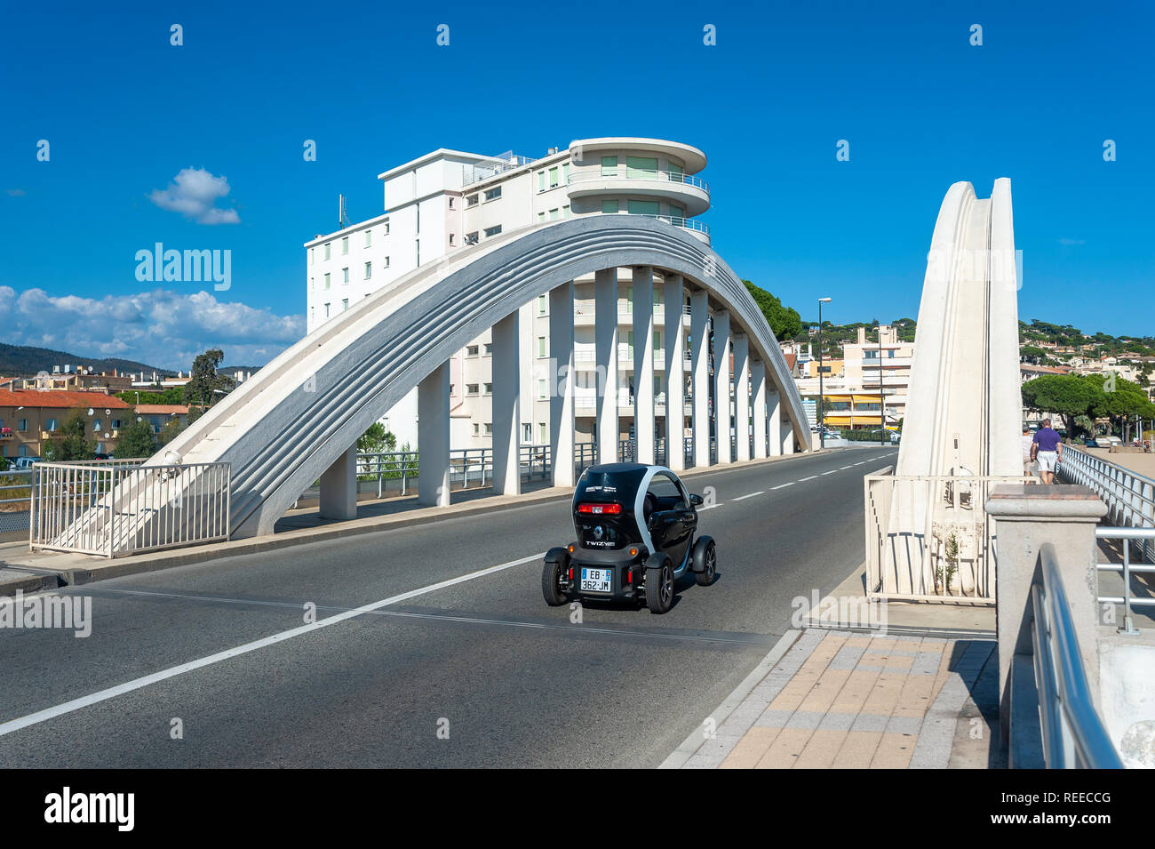Arch bridge over the river Le PrÃ©conil, Sainte-Maxime, Var, Provence ...