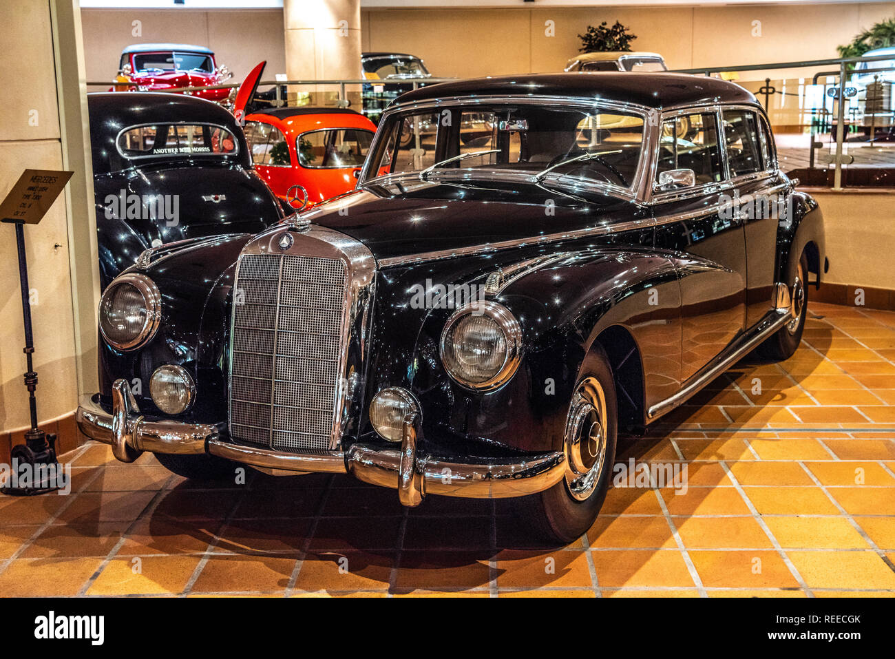FONTVIEILLE, MONACO - JUN 2017: black MERCEDES T300 1954 in Monaco Top ...