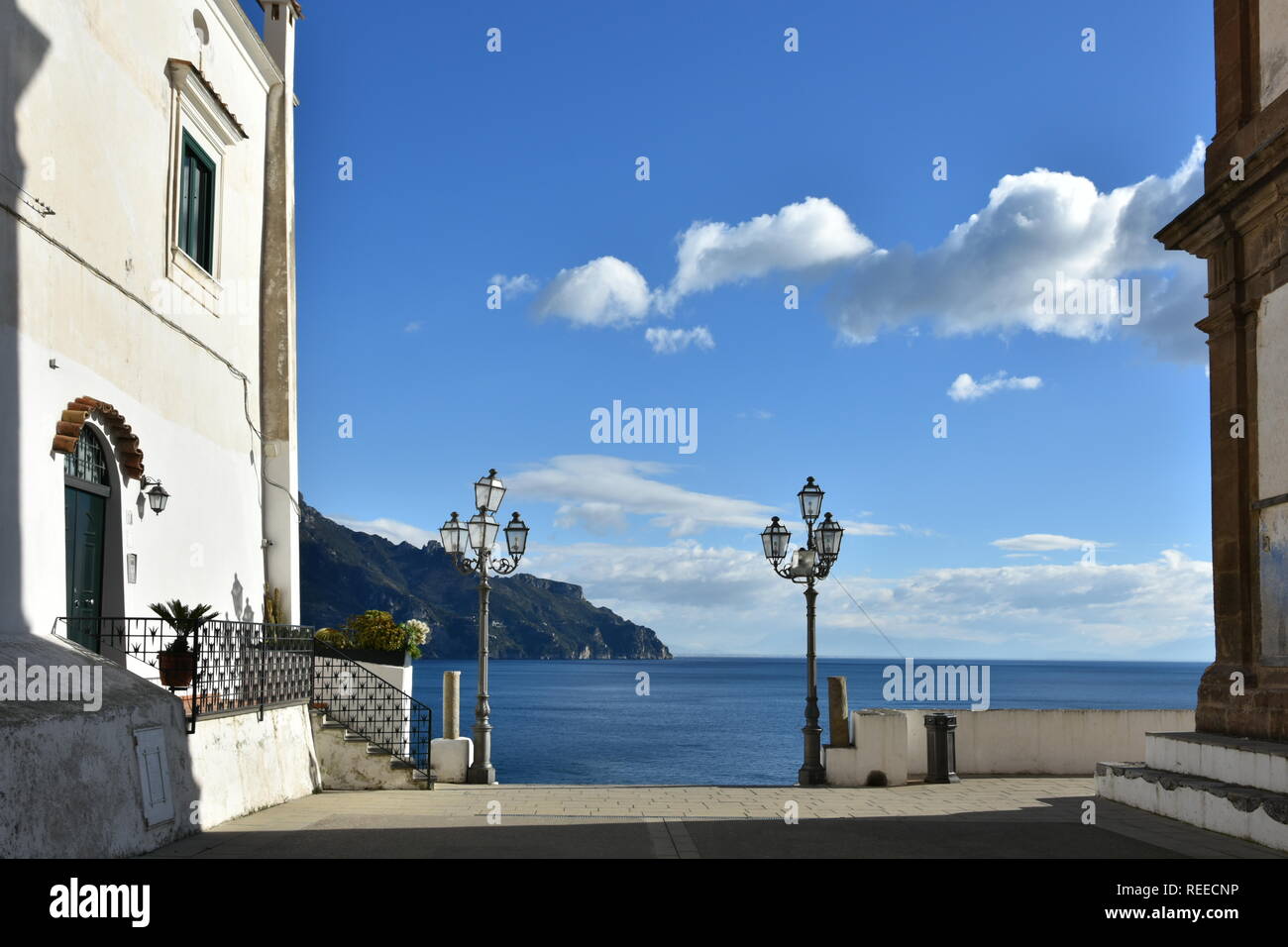 A small square of Atrani, in Amalfi coast Stock Photo - Alamy