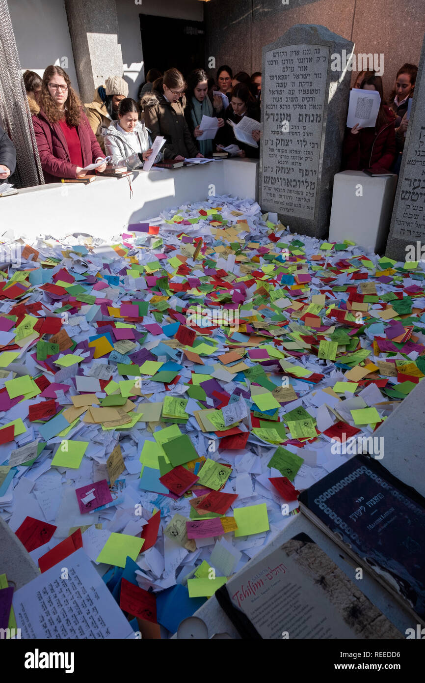 Orthodox Jewish yeshiva students recite personal prayers near the ...