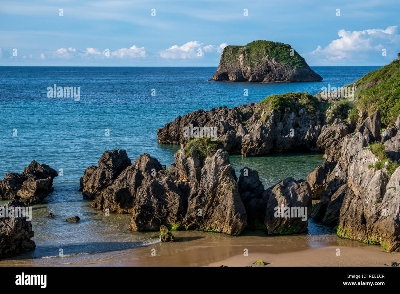 Coast of Atlantic ocean in Barro, Asturias, Spain Stock Photo - Alamy
