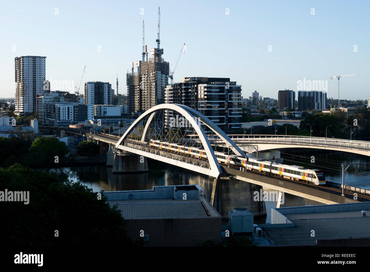 Electric train bridge hi-res stock photography and images - Alamy