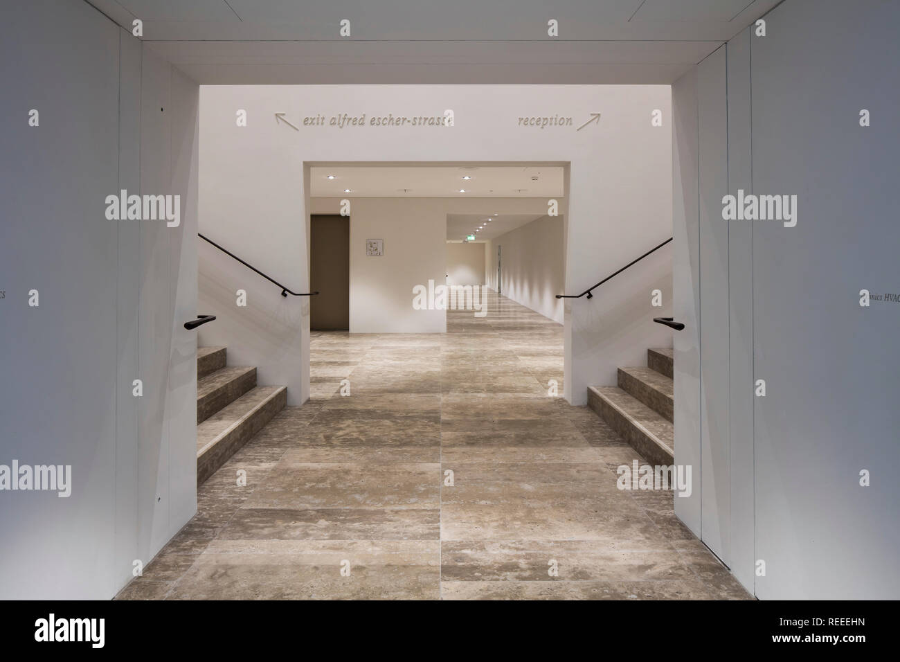 From basement to ground floor. Swiss Re Office headquarters, Zurich ...