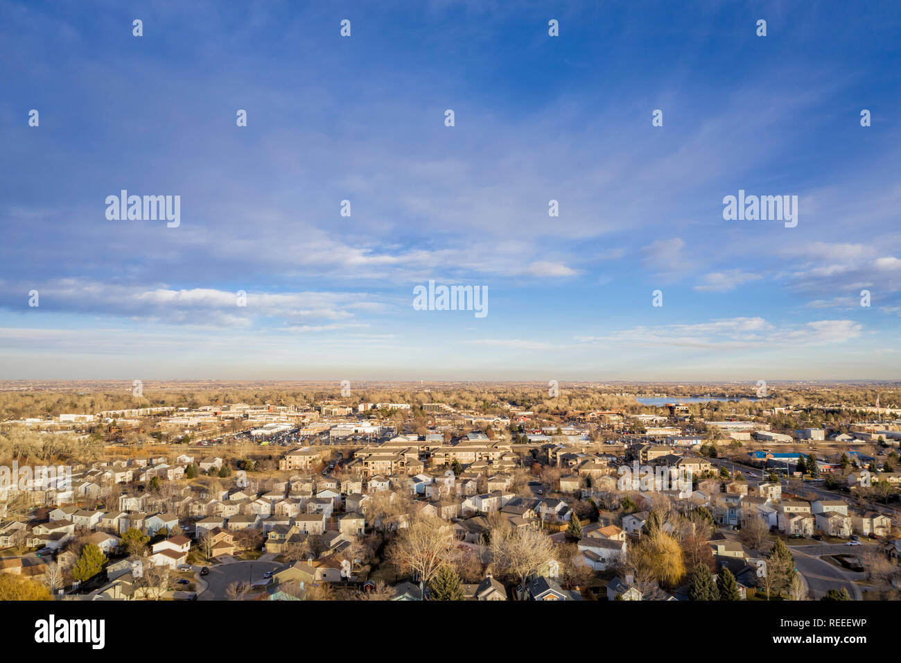 typical residential neighborhood and shopping aera along Front Range of ...