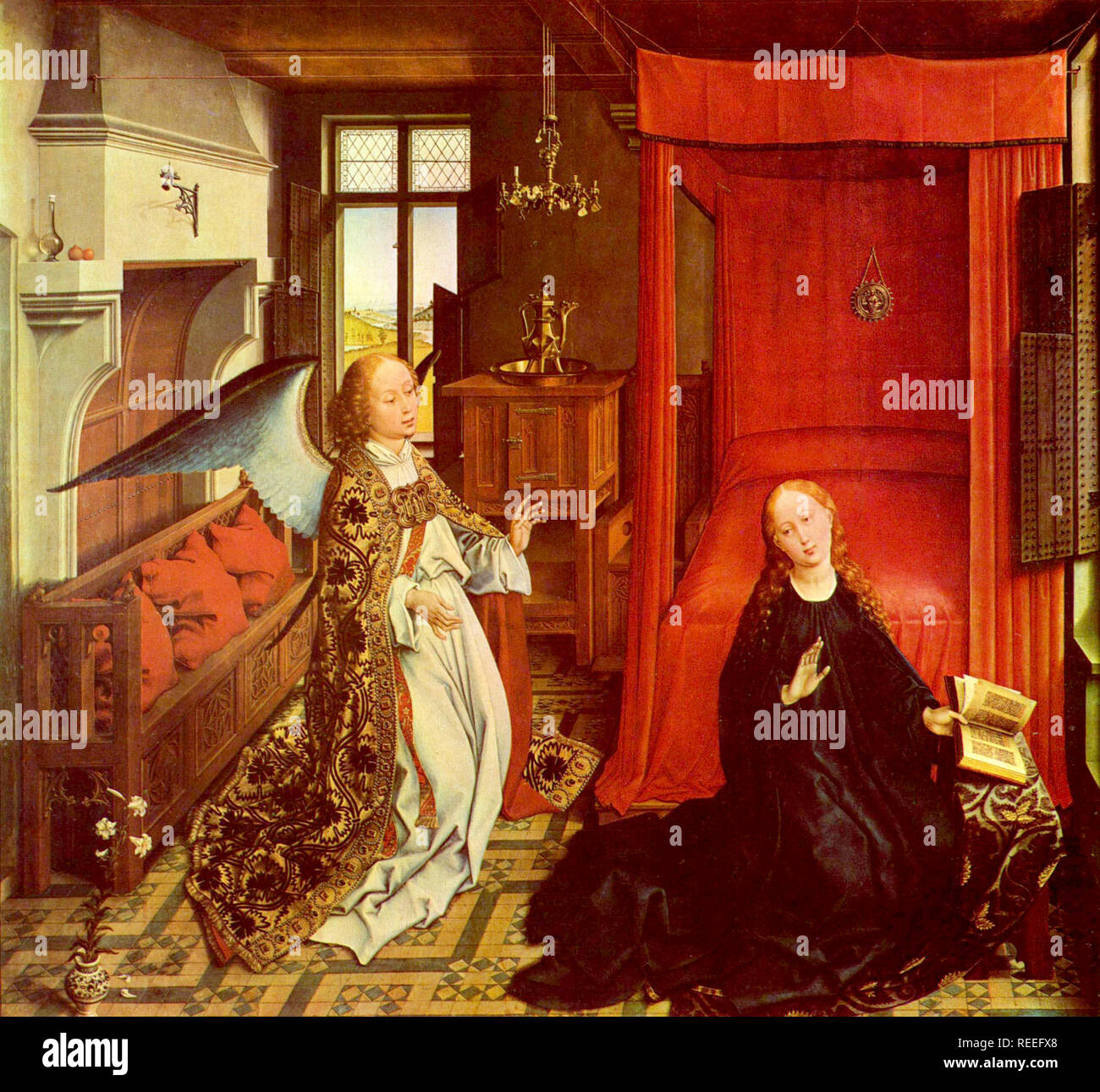 Centre of the Annunciation Triptych by Rogier van der Weyden Stock Photo - Alamy