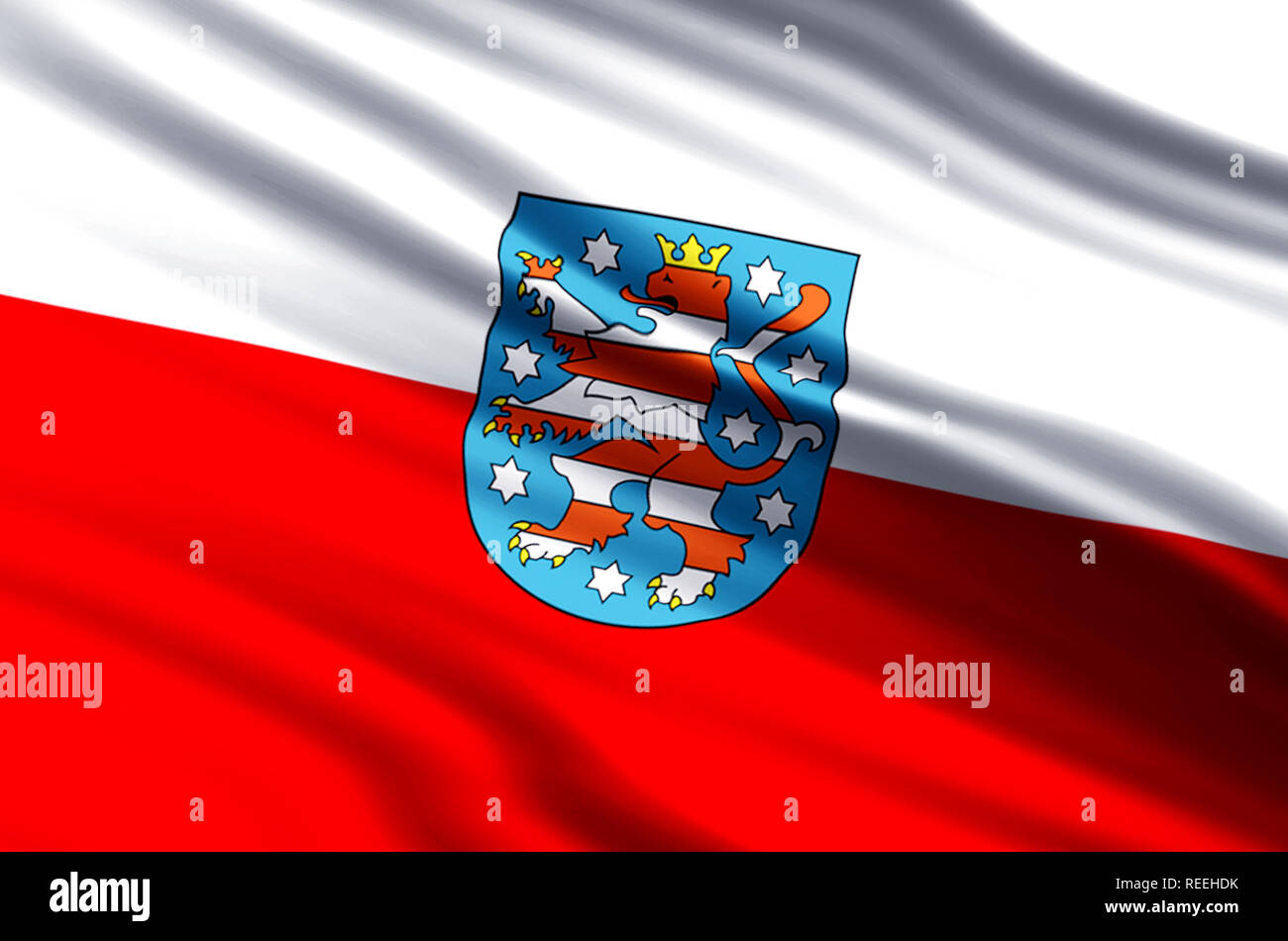 Thuringia waving and closeup flag illustration. Perfect for background ...