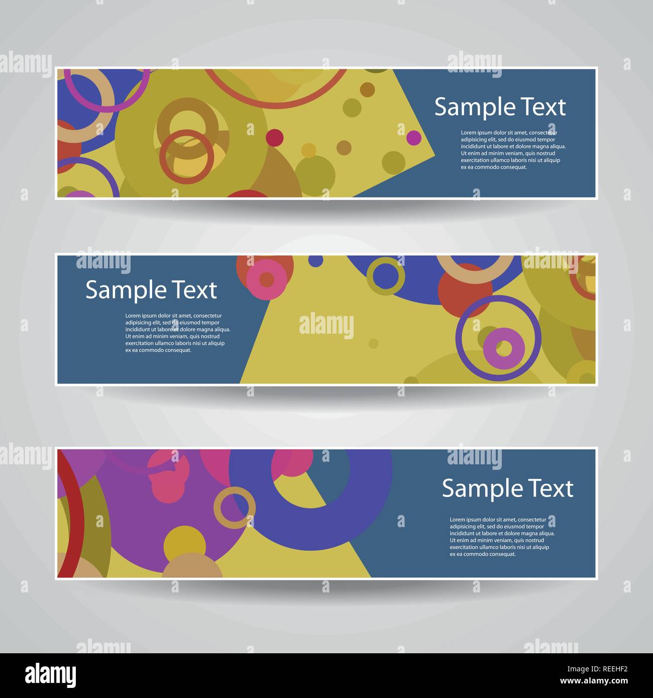 Set of Modern Styled Colorful Horizontal Headers or Banners with ...