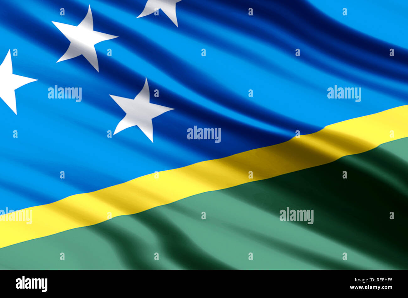 Salomon Islands waving and closeup flag illustration. Perfect for ...