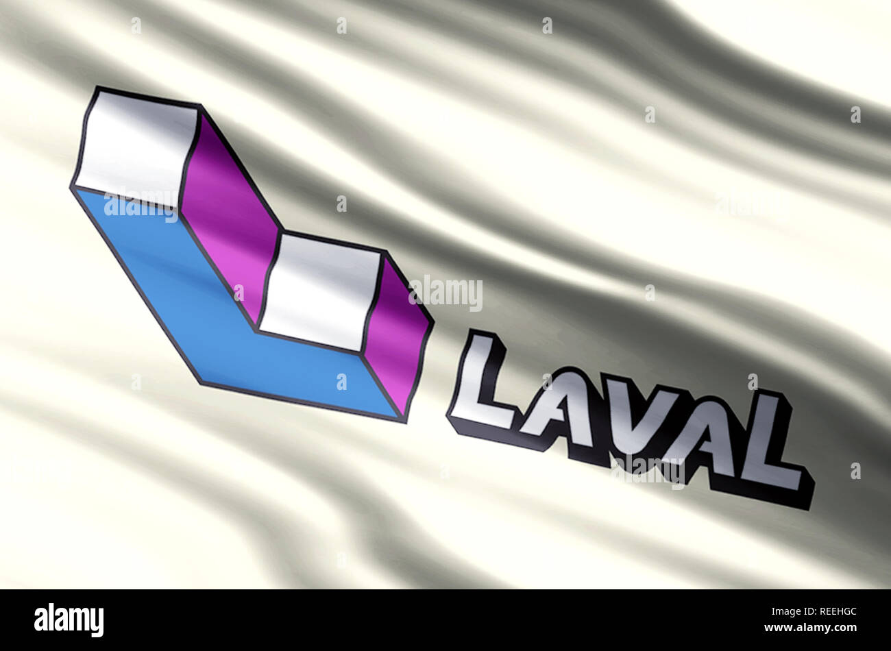 Laval Quebec waving and closeup flag illustration. Perfect for ...